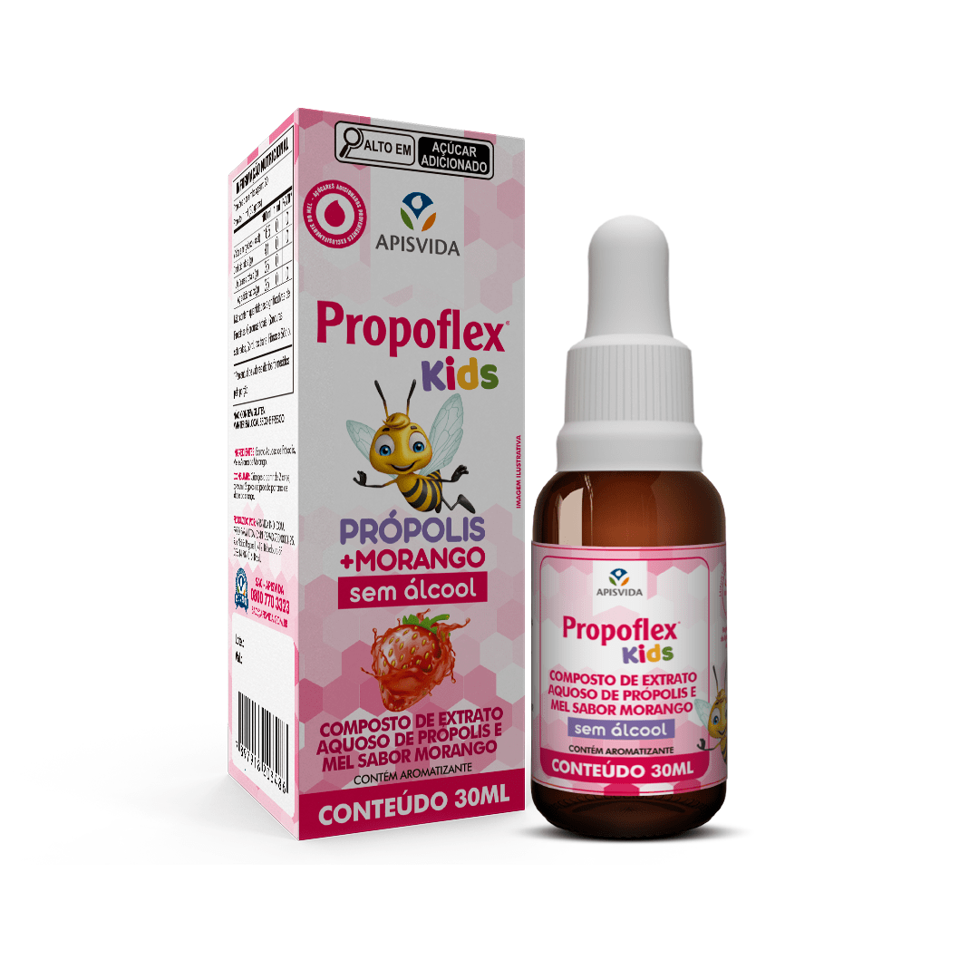 Extrato de própolis kids aquoso sabor morango gotas 30ml Bellabelha - G ...